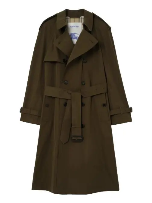Burberry Double-breasted Belted Trench Coat - Swamp Green