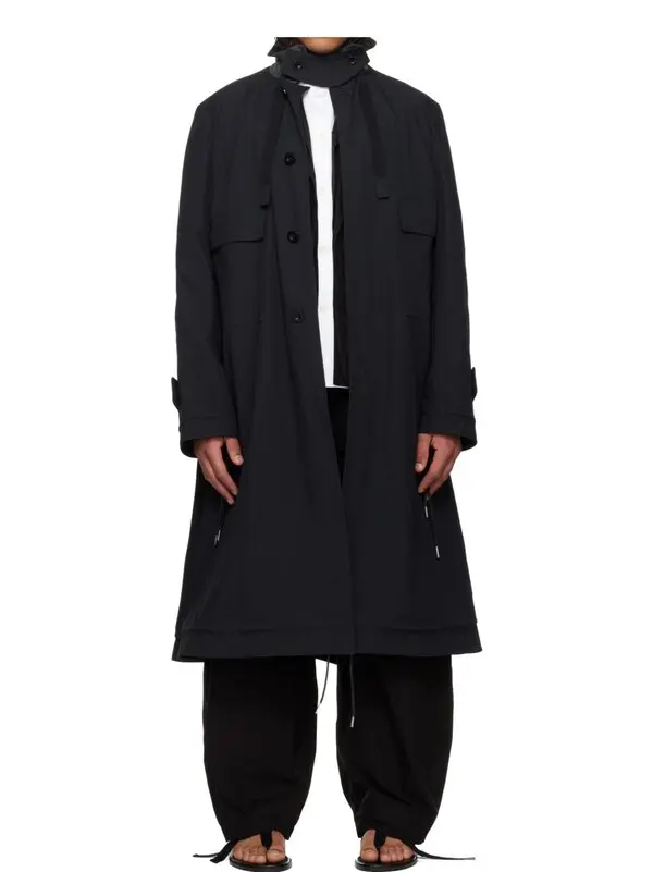 Sacai Weathercloth Coat - Black