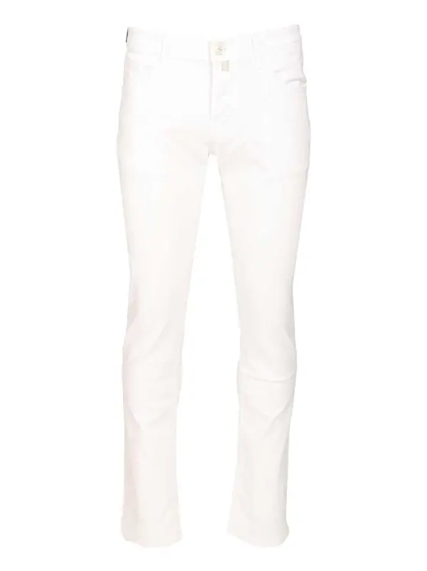 Jacob Cohen Slim Fit Jeans With Logo Patch - White