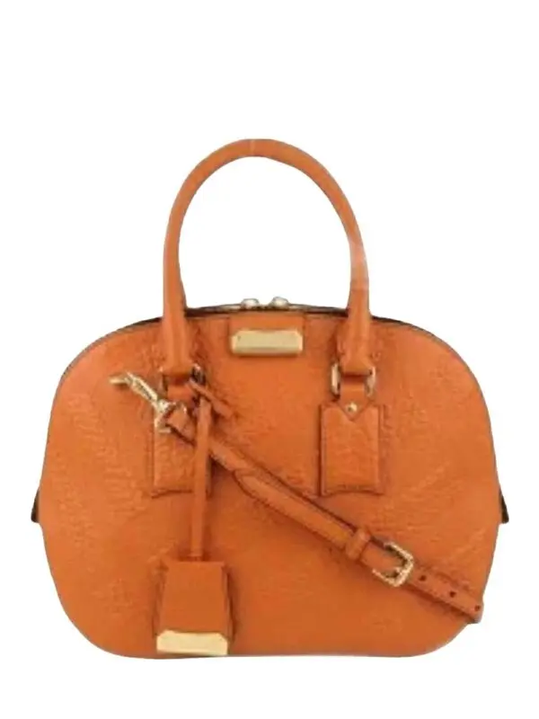 Burberry Logo Top Handle Bag - Orange