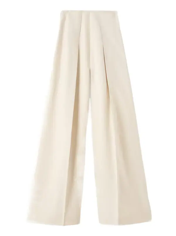 Loro Piana Landford High-rise Palazzo Pants - Gardenia Ice
