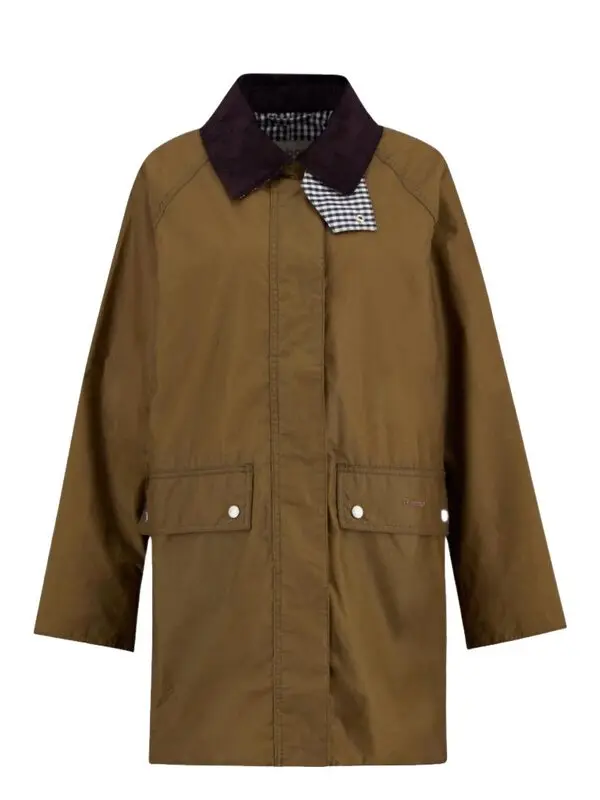 Barbour Check Detail Coat - Sand/navy Gingham Check