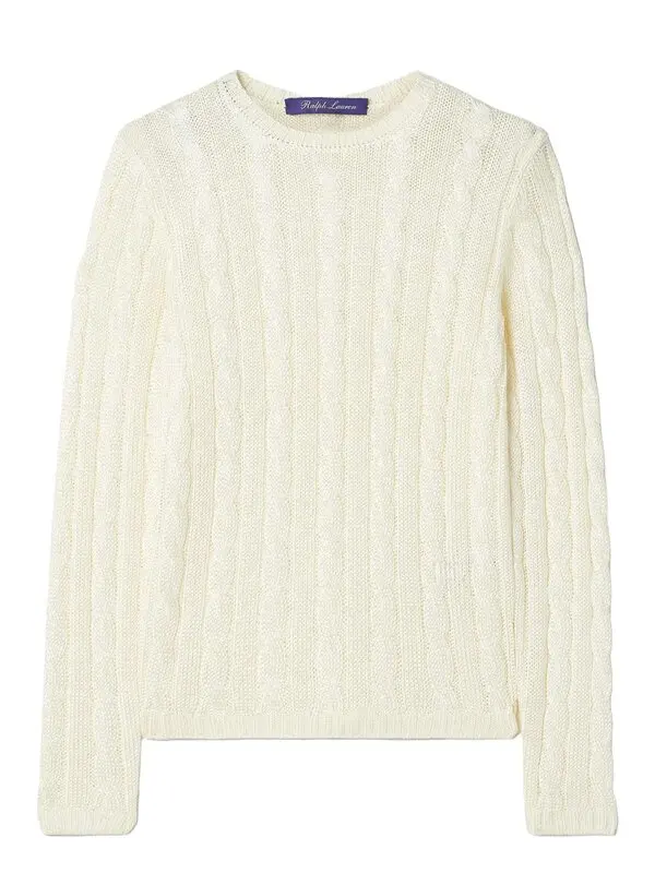 Ralph Lauren Cable-knit Crewneck Jumper - Cream Color