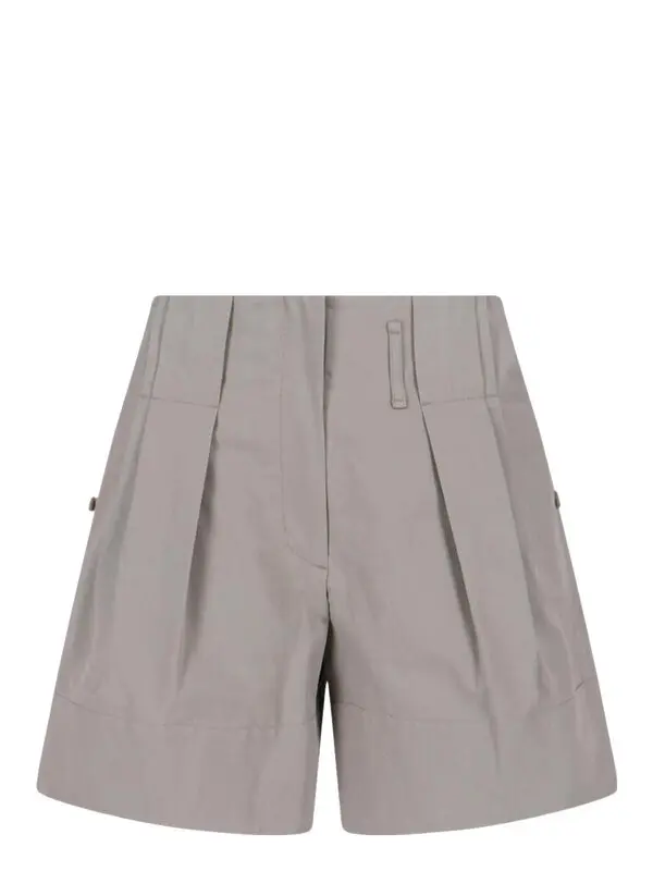 LOW CLASSIC Pleated Tailored Shorts - Gray