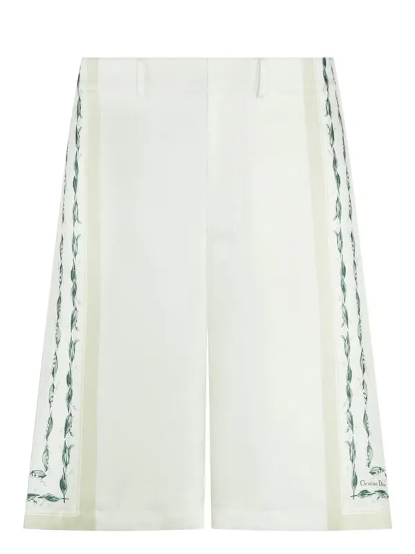 Dior Christian Couture Lily Of The Valley Bermuda Shorts - White