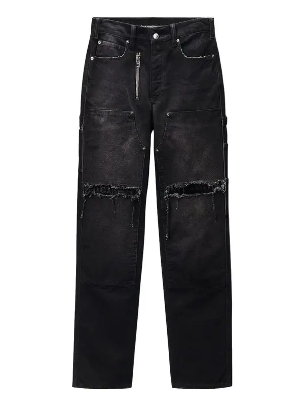 Alexander Wang Zip Carpenter Distressed Jeans - Vintage Black