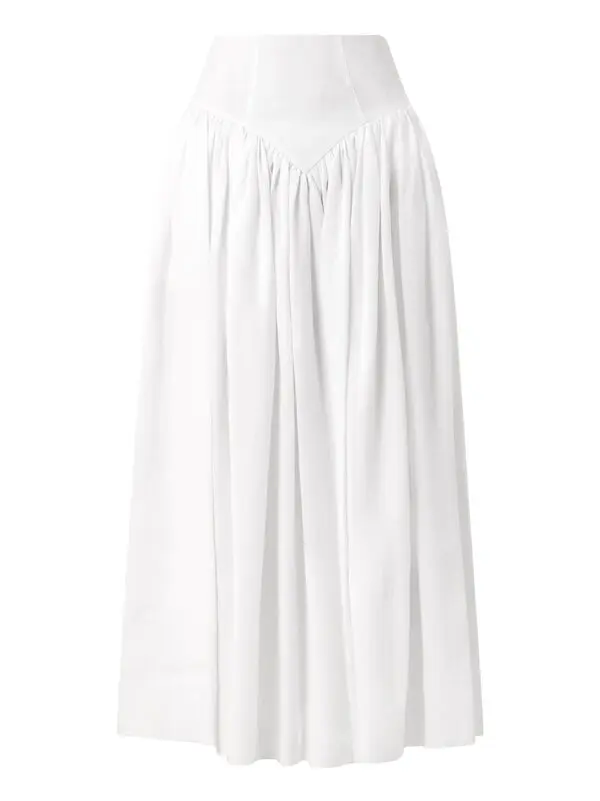 Gabriela Hearst Juniper Paneled Linen Midi Skirt - White
