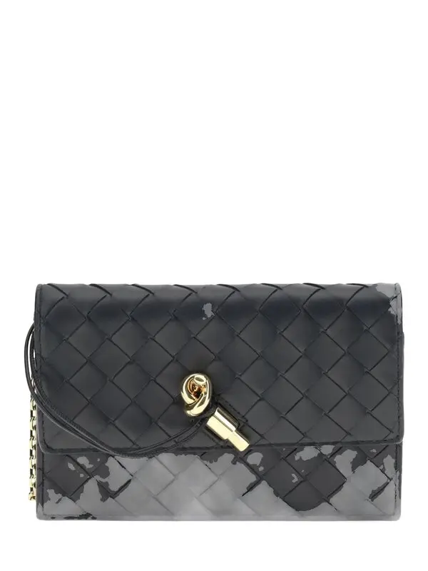 Bottega Veneta Woven Chain Clutch - Black