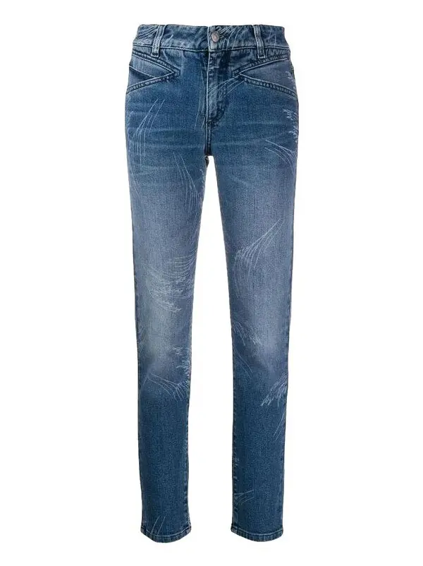 Givenchy Straight Leg Logo Detail Jeans - Blue