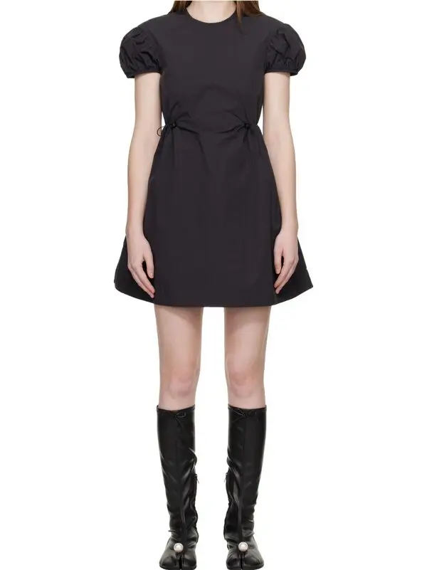 Cecilie Bahnsen Round Neck Puff Sleeve Mini Dress - Black