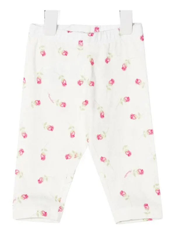 Monnalisa Floral Print Trousers - White
