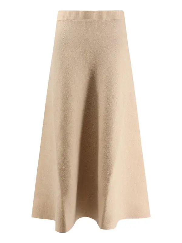 Max Mara Ribbed Flared Skirt - Nude