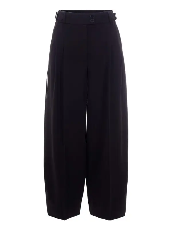 Patrizia Pepe Satin Inserts Palazzo Pants - Black