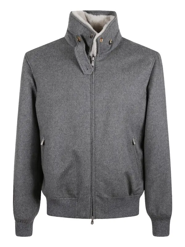 Brunello Cucinelli Zip-up Bomber Jacket - Gray