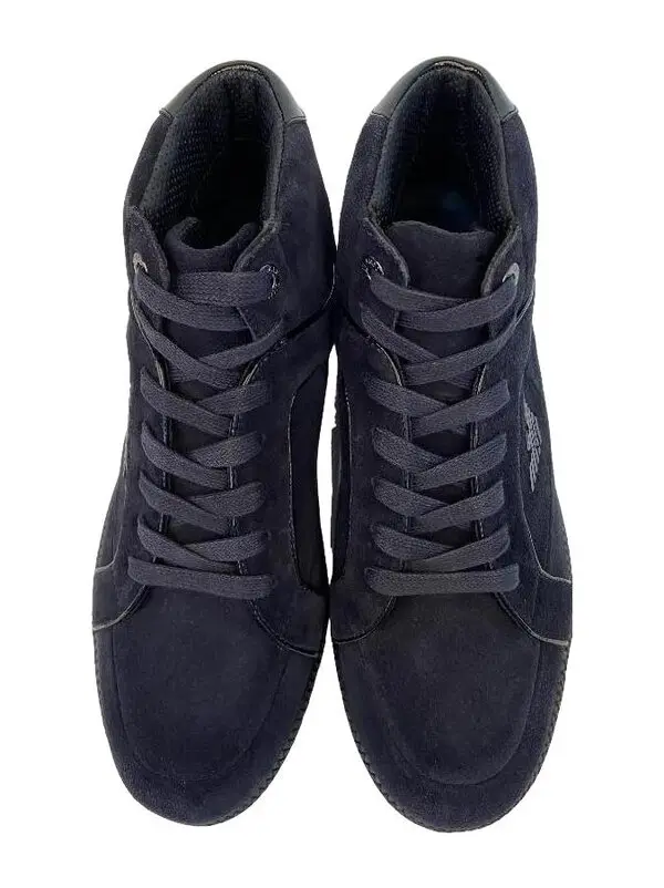 Emporio Armani Casual Lace-up Sneakers With Logo Detailing - Black