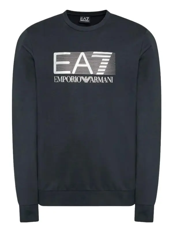 EA7 Round Neck Logo Sweatshirt - Black