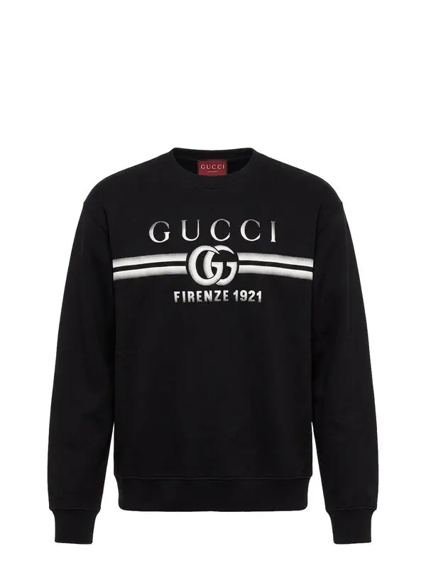 Gucci Cotton Jersey Printed Sweatshirt - Black