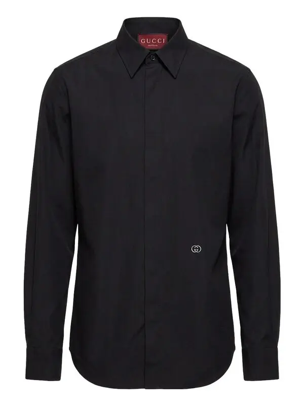 Gucci Piece Dyed Poplin Shirt - Black