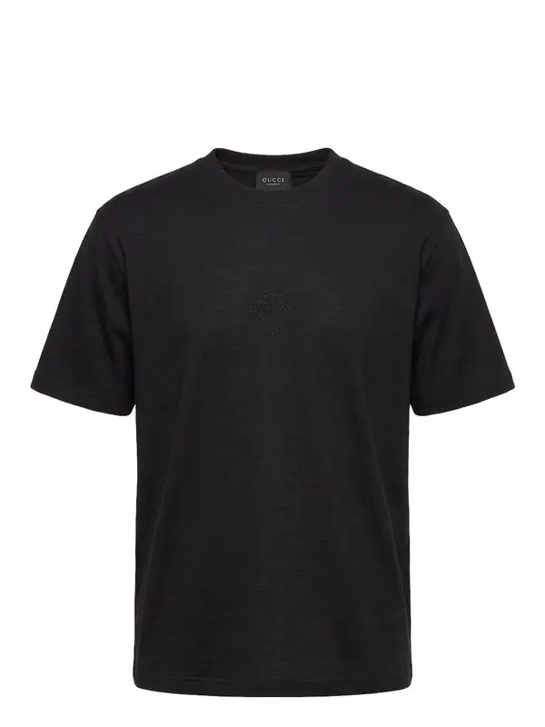 Gucci Soft Rayon Jersey T-shirt With Embroidery - Black