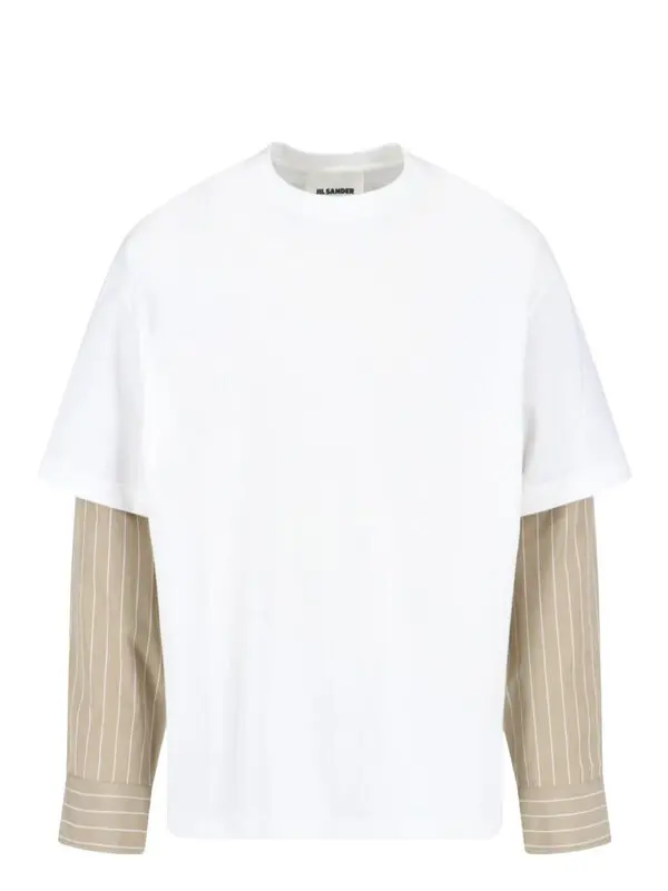 JIL SANDER Layered Sleeve T-shirt - White