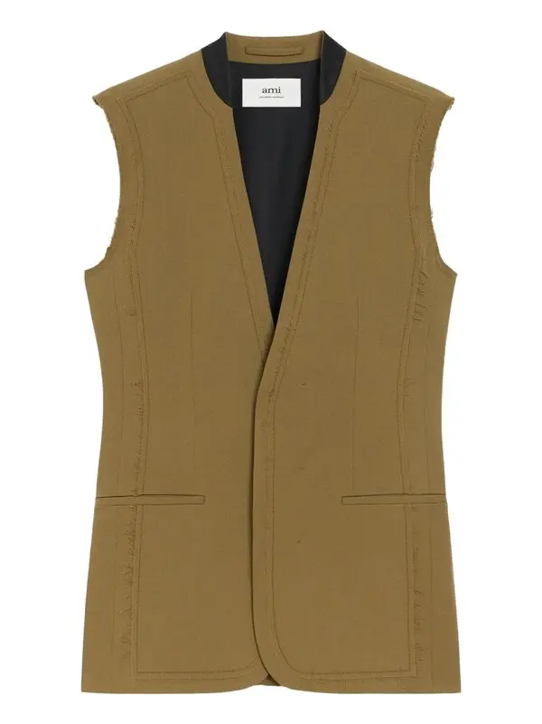 Ami Wool Gilet - Green