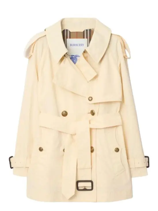 Burberry Fitzrovia Double-breasted Trench Coat - Ceramic White