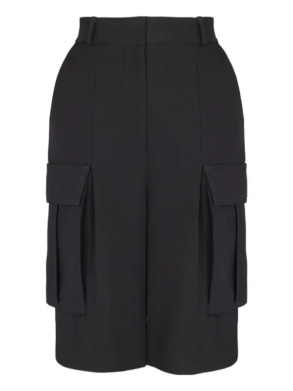 Balmain Grain De Poudre Wool Bermuda Shorts - Black