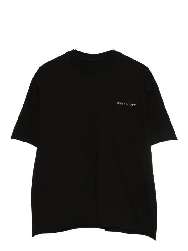 Rick Owens Logo Detail Raw-edge T-shirt - Black