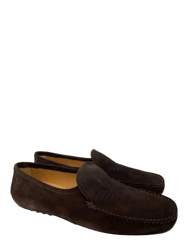 Emporio Armani Suede Loafers - Dark Brown