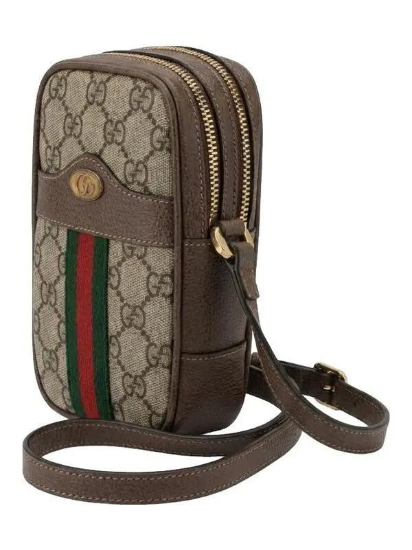 Gucci Monogram Printed Shoulder Bag - Beige/ebony