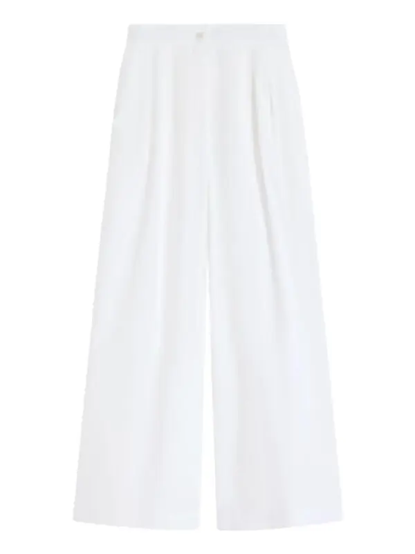 Max Mara Pleated Wide-leg Trousers - White
