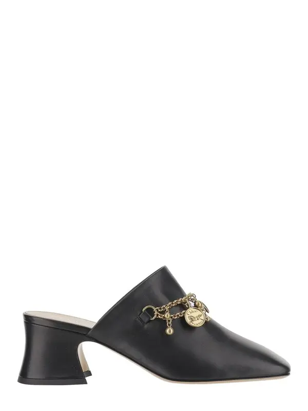 Chloé Charm Heeled Mules - Black