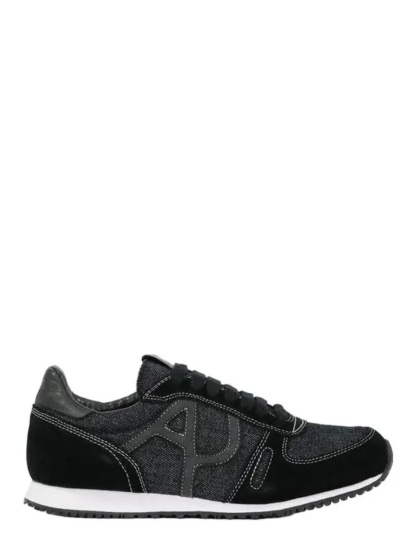 Emporio Armani Logo Detail Lace Up Sneakers - Black