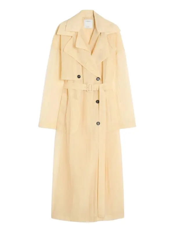 Sportmax Belted Buttoned Trench Coat - Vanilla