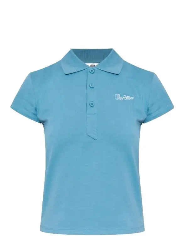 Attico The Logo Embroidered T-shirt - Blue