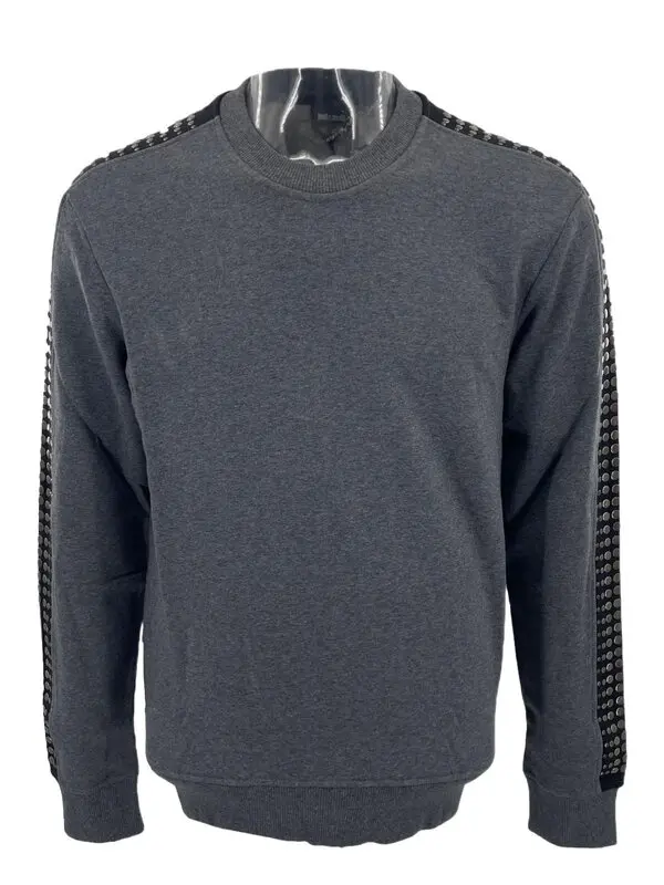 Just Cavalli Round-collar Long-sleeve Hoodie With Nail Embellishments - Black