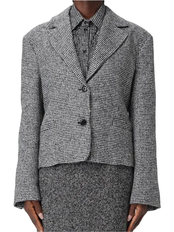 Ermanno Scervino Single-breasted Houndstooth Blazer - Gray