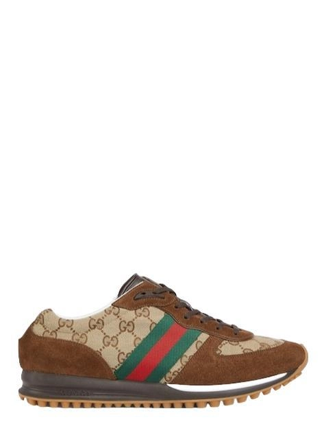 Gucci Re-motion Sneakers With Interlocking G - Beige/dark Brown