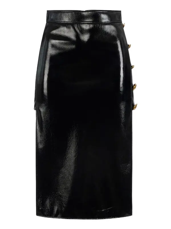 Elisabetta Franchi Button Detailed Midi Skirt - Black