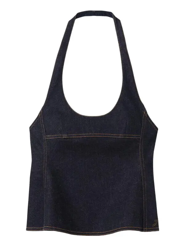 Jacquemus Denim Halterneck Top - Deep Navy Blue
