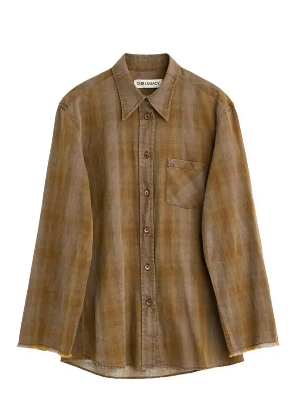 Our Legacy Daisy Checked Button-up Shirt - Brown