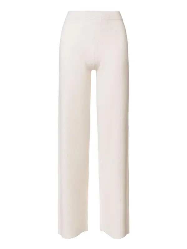 Fabiana Filippi Ribbed Wide-leg Knit Pants - White