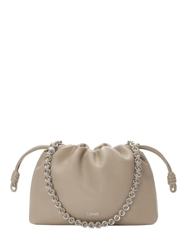 Loewe Medium Flamenco Clutch In Calfskin - Nude