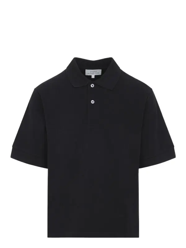 Studio Nicholson Short-sleeved Polo Shirt - Washed Black