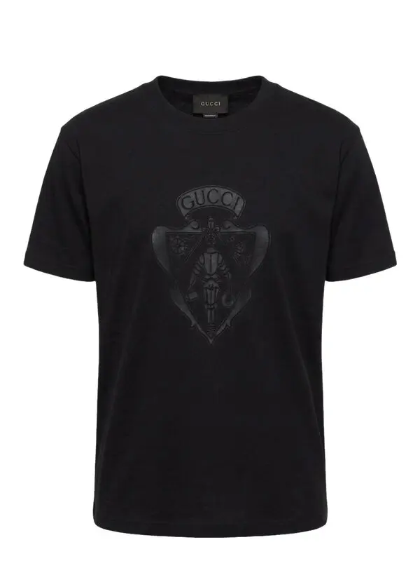 Gucci Cotton Jersey T-shirt With Crest - Black