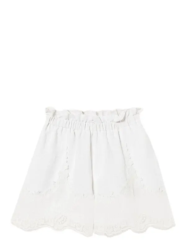 TWINSET Embroidered Scalloped Hem Shorts - White