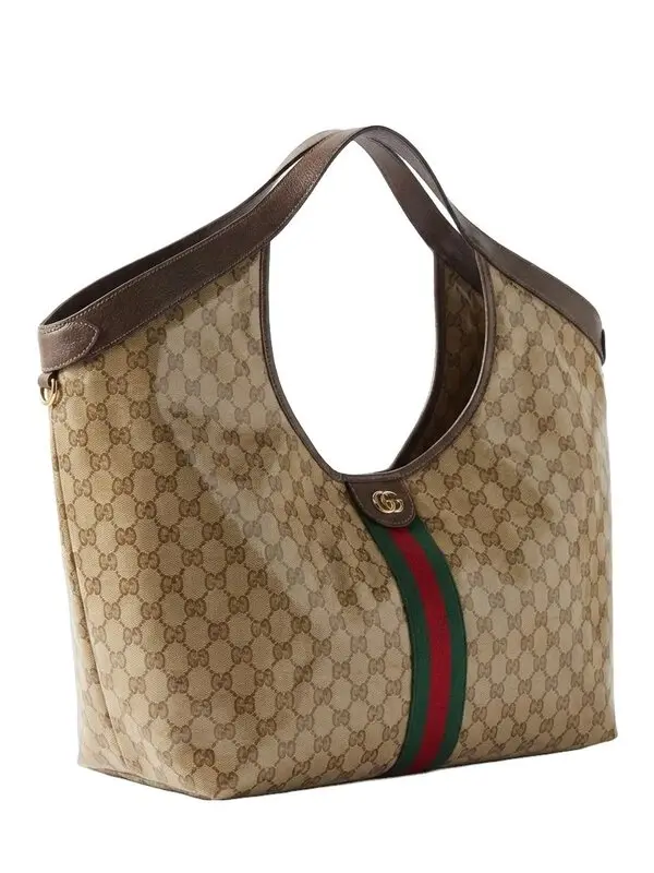 Gucci Giglio Large Tote Bag - Sand And Dark Brown
