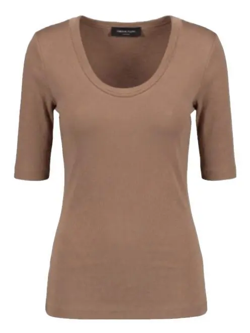 Fabiana Filippi Ribbed Crewneck T-shirt - Brown