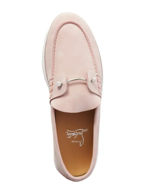 CHRISTIAN LOUBOUTIN Round Toe Casual Slip-on Loafers - Pink