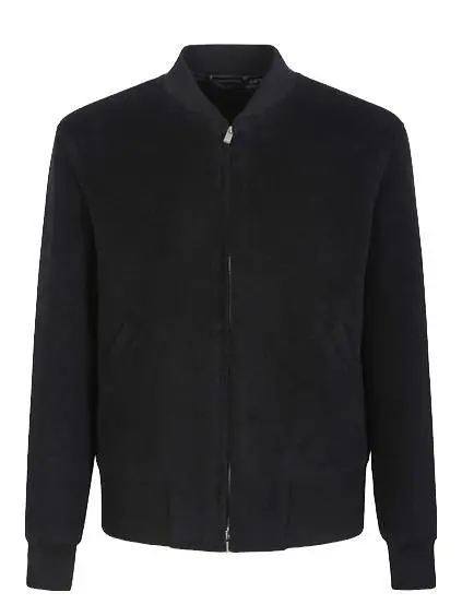 LARDINI Zip-front Bomber Jacket - Black